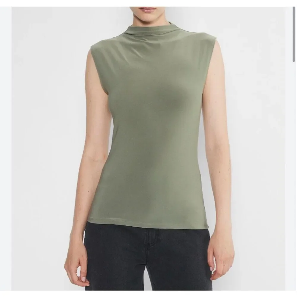 Aritzia | Tops | Aritzia Wilfred Smooth Matter Botanist Mock Neck Tank ...